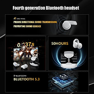 Clip on Ear Buds Wireless Bluetooth Earbuds Open Ear Clip Earbuds Wireless Ear Clip Headphones Ear Clips Bone Conduction Headphones Air Conduction Headphones Earphones Earrings Ear Clip for Sports