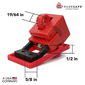 TRADESAFE Circuit Breaker Lockout Device, 10 Pack, 120/277 Volt, Clamp-on Single Pole Breaker Lock Out Device, OSHA Compliant, Premium Grade, Medium