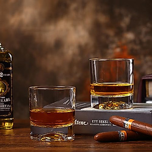 Skull Whiskey Rocks Glass, Crystal Bourbon Glasses Set of 2 In Gift Box - 10 Oz Old Fashioned Glasses for Scotch Cocktail Rum Cognac Vodka Liquor, Halloween, Christmas,Thanksgiving Gifts for Men