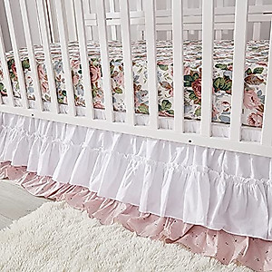 Brandream French Country Garden Floral Baby Girls Nursery Crib Bedding Sets 6-Piece Bedding Set Cotton Asian Style Chinoiserie Blossom Tree Branches Multicolored Design