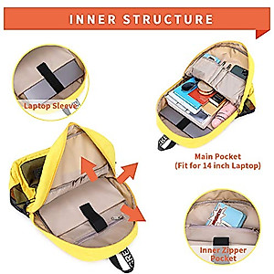 mygreen Unisex Classic Water Resistant School Rucksack Travel Backpack 14Inch Laptop Army Green