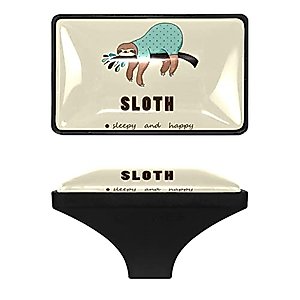 Sleepy and Happy Sloth Crystal Glass Drawer Knob Pull Ergonomic Furniture Cabinet Handle for Kitchen Dresser Cupboard Wardrobe