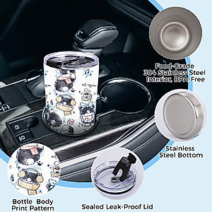 LATTPLYN Cat Lover Gift, Cat Tumbler for Women Men Kids, 20 oz Stainless Steel Coffee Cup with Lid Christmas Birthday Gift for Mom Coffee Mug White Tumbler for Girls