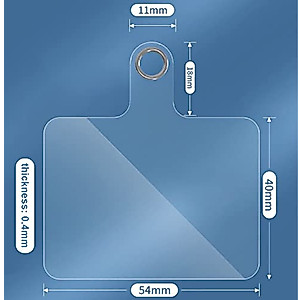 9PCS Universal Phone Tether Tab Without Adhesive, Plastic Phone Lanyard Patch for Phone Strap (White Black and Clear)