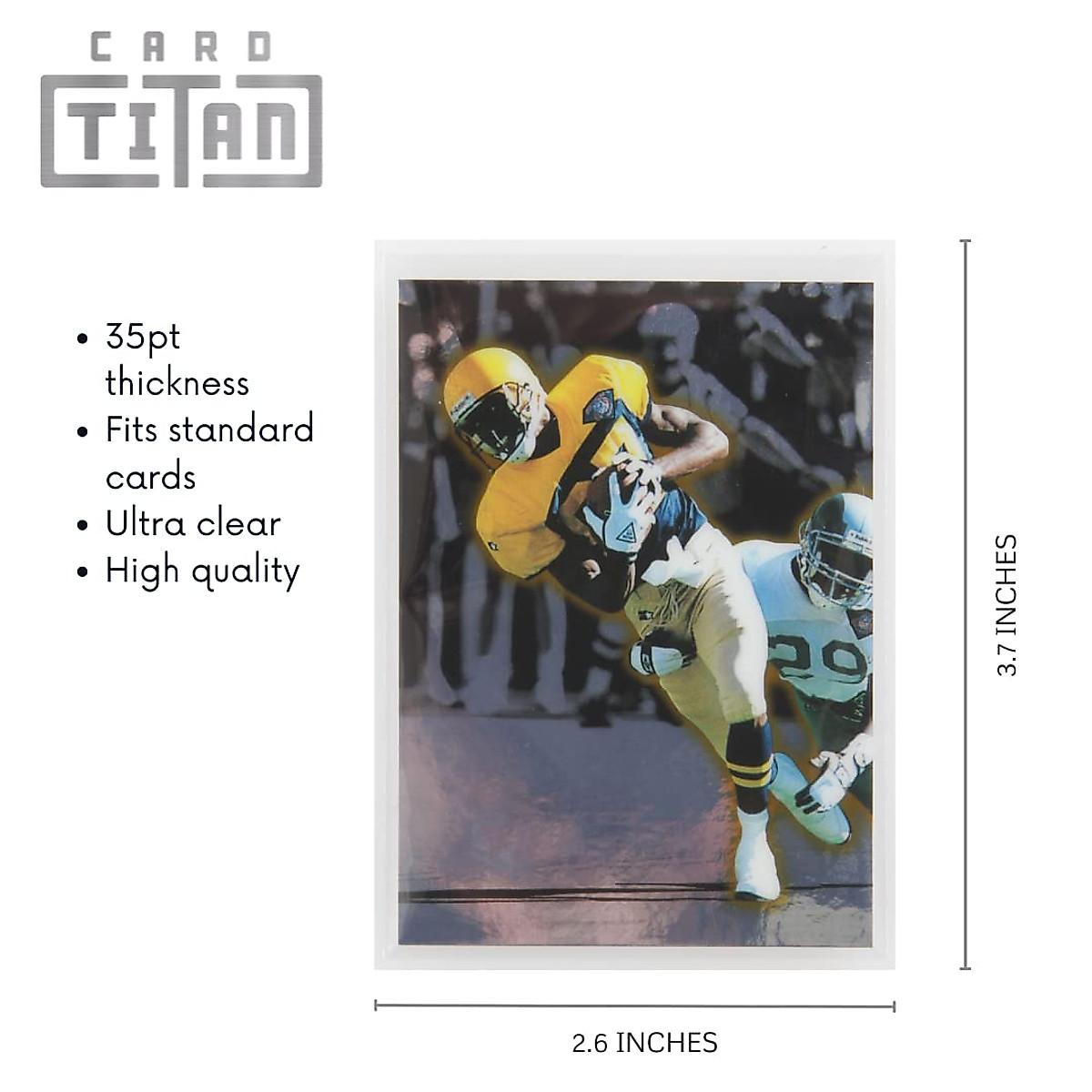 CARD TITAN PRO Premium Standard Soft Sleeves Pack of 500 - Premium Quality Ultra Clear Acid Free Penny Sleeves for Trading Cards - Card Sleeves Fit 2 5/8" x 3 5/8" Standard 35pt Trading Cards