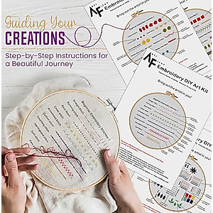 ARTIFICAY 4Set Embroidery kit for Beginners with Embroidery Patterns, Embroidery Kits for Kids, Needlepoint Kits for Beginners, Beginner Embroidery kit for Adults, Ideal Hand Embroidery kit to Learn