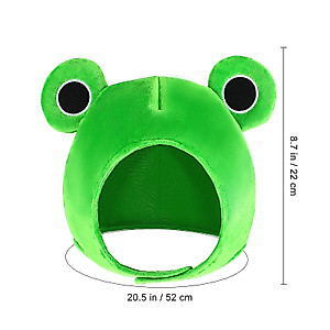 Cute Plush Frog hat Scarf Cap Ears Winter ski hat Full Headgear Novelty Party Dress up Cosplay Costume Green