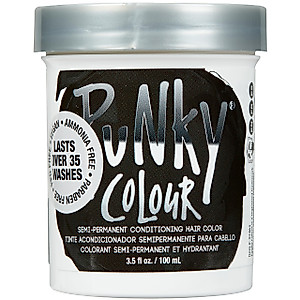 Punky Ebony Semi Permanent Conditioning Hair Color, Non-Damaging Hair Dye, Vegan, PPD and Paraben Free, Transforms to Vibrant Hair Color, Easy To Use and Apply Hair Tint, lasts up to 35 washes, 3.5oz