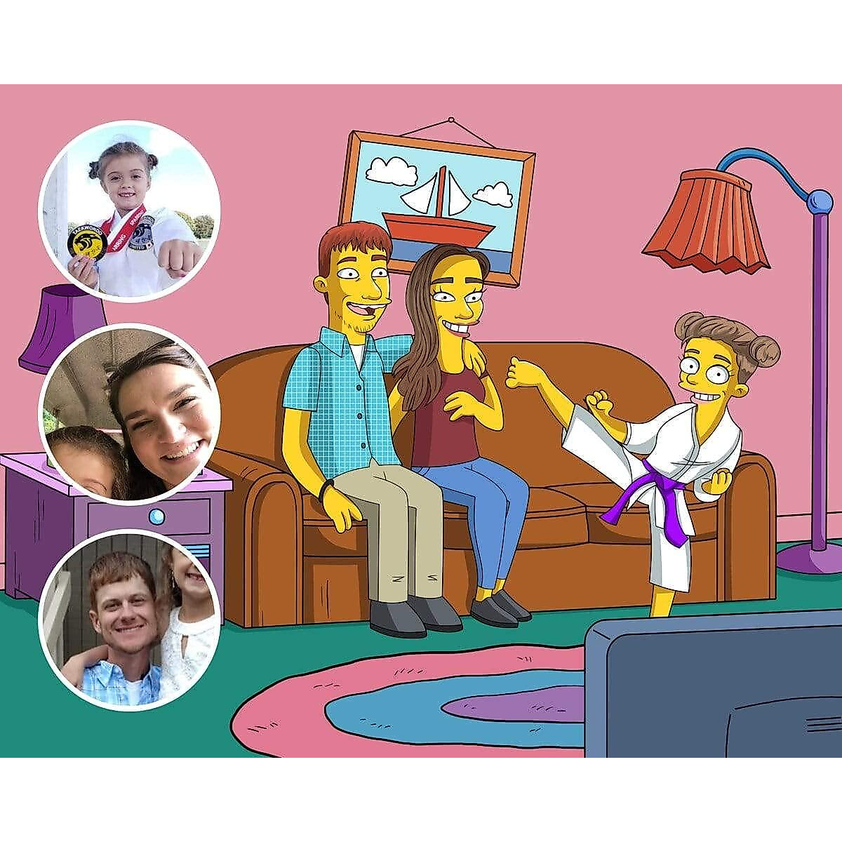 Simpsons Personalized Caricature Digital Art | Wall Art | Wall Decor | Simpsons Custom Family Digital Version