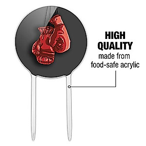 Acrylic Red Boxing Gloves Boxer Cake Topper Party Decoration for Wedding Anniversary Birthday Graduation