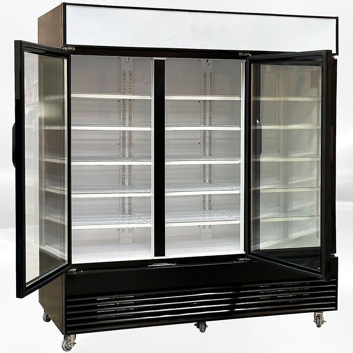 Commercial Refrigerator Glass 3-door Swing NSF Merchandiser Beverage Display Cooler Beverage Drink Cooler, ETL,NSF certified, Upright, Capacity 69 cuft, 74" Width 110V GDM-69Bdup