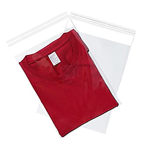 Tendwarm 9X12 Inch t-shirt Bags Clear Apparel Bags Self Seal Flap for Shirts Plastic Bags for Clothes Party Wedding Gift Bags (100 Pcs)
