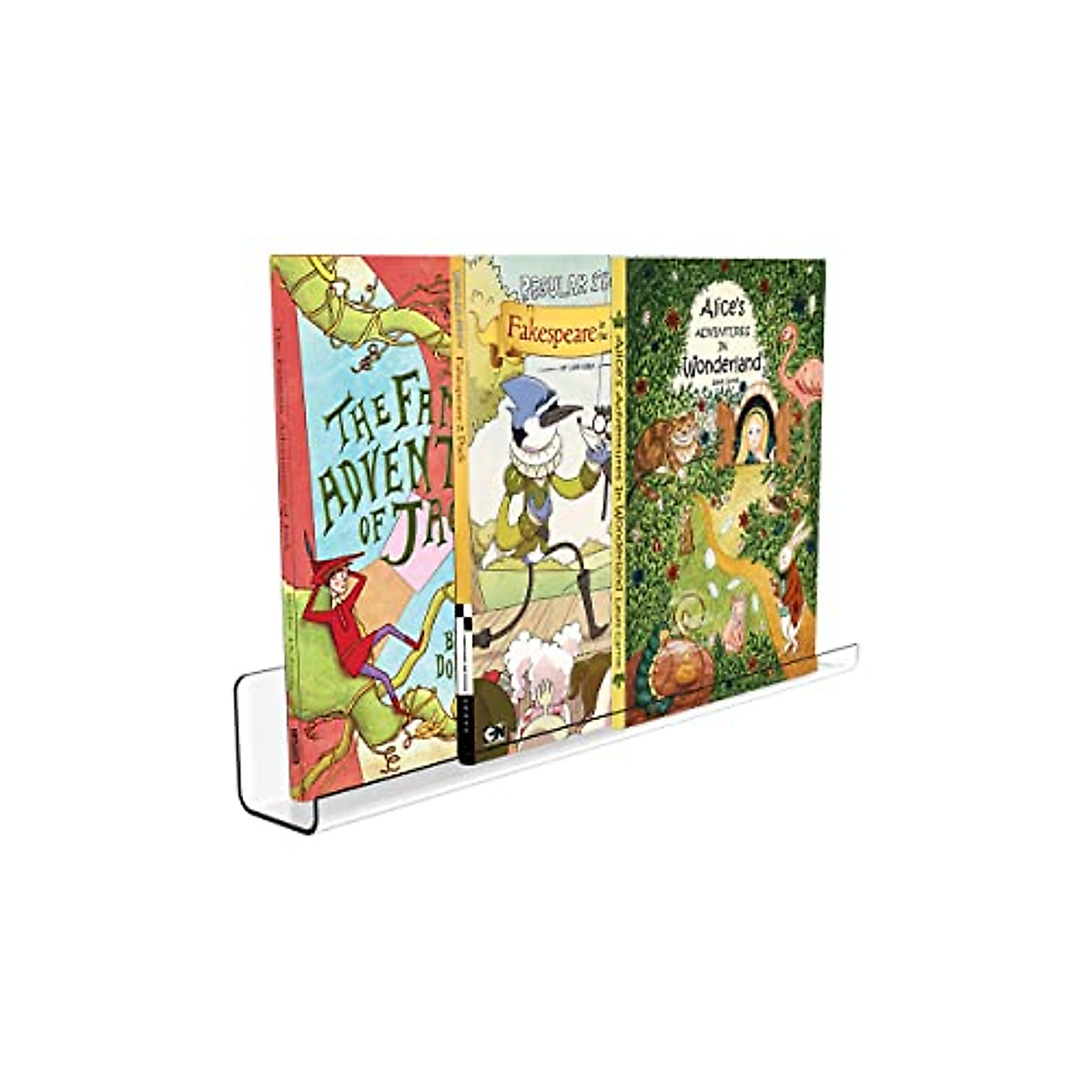 INTELLIMADE - Acrylic Vinyl Record Shelf, Wall Mount Album Record Holder, Plexiglass Floating Book Display, Easy Install Acrylic Vinyl Storage Rack for Studio and Homes. 12 inches, 6 - Pack