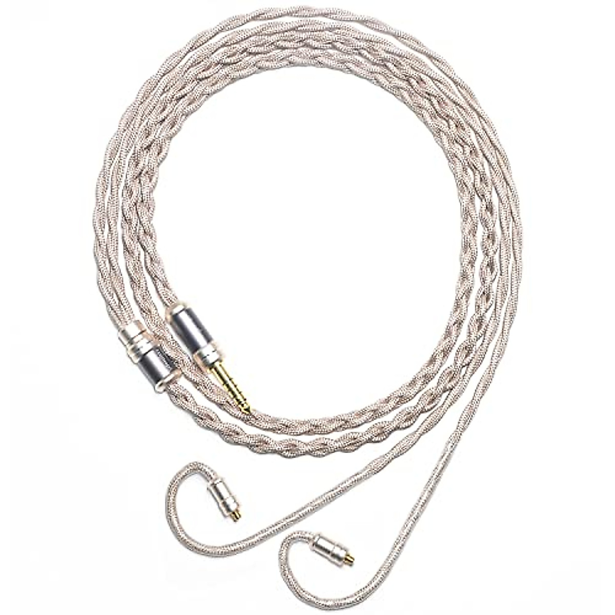 MMCX Cable IER 6N Single Crystal Copper MMCX Cable 3.5mm Braid Earphone Cable for SE846 SE535 SE215 FX850 ATLAS XBA-A3 FX1200 UE900S F9 FA1FA7 MKII DK4001 IT00 Replacement Cable (3.5mm Plug)