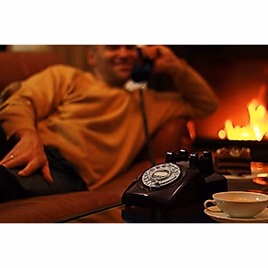 The Original 60s Cable from Opis, Germany: 1960s-1970s Phone/Rotary Phone/Retro Phone/Old School Phone/Rotary Dial Phone/Telefonos Retro/Vintage Corded Telephone (Black)