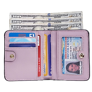 Gostwo Womens Rfid Blocking Small Compact Bifold Luxury Genuine Leather Pocket Wallet Ladies Mini Purse with ID Window
