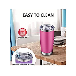 LEYU Rambler 20 oz Stainless Steel Vacuum Insulated Tumbler Coffee Mug/Cup Black color with Lid