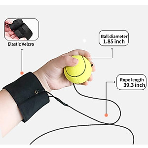 ZUYEE Wrist Return Ball 1.85 Inch (Not 2.36 inch) Sports Wrist Balls On A String Rubber Rebound Balls (Basketball, Baseball, Soccer) Wristband Toy for Children Kids Gift Exercise or Play (4 PCS)