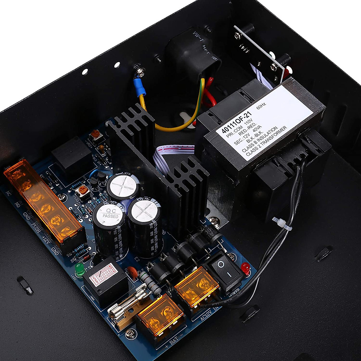UHPPOTE Input 110VAC Output 12VDC Metal Power Supply Box with Backup Battery Link for Door Access Control Board