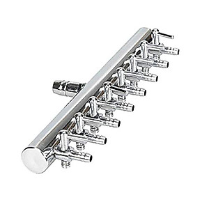 QMseller Stainless Steel Aquarium Fish Tank 8 Ways Air Flow Splitter Lever Control Valve