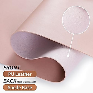 Pink Desk Mat, Waterproof Non-Slip Leather Desk Pad, Large Mouse pad, Computer Mat for Desk, Pink Desk Accessories Easy Clean for Office/Home (31.5×15.7 Inches)