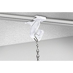 GlossyEnd Pack of 100 - Crystal Clear Hinged Polycarbonate Ceiling Hooks for Drop-Ceiling T-Bars, Holds up to 15 lbs. 1" W x 1 ½"H