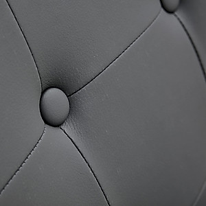 ZEnvya Dining Chairs High Back Leather Grid Side Chairs Upholstered Armless Chair with Metal Legs for Home Kitchen Living Rooms and Office (Gray 4-Piece)