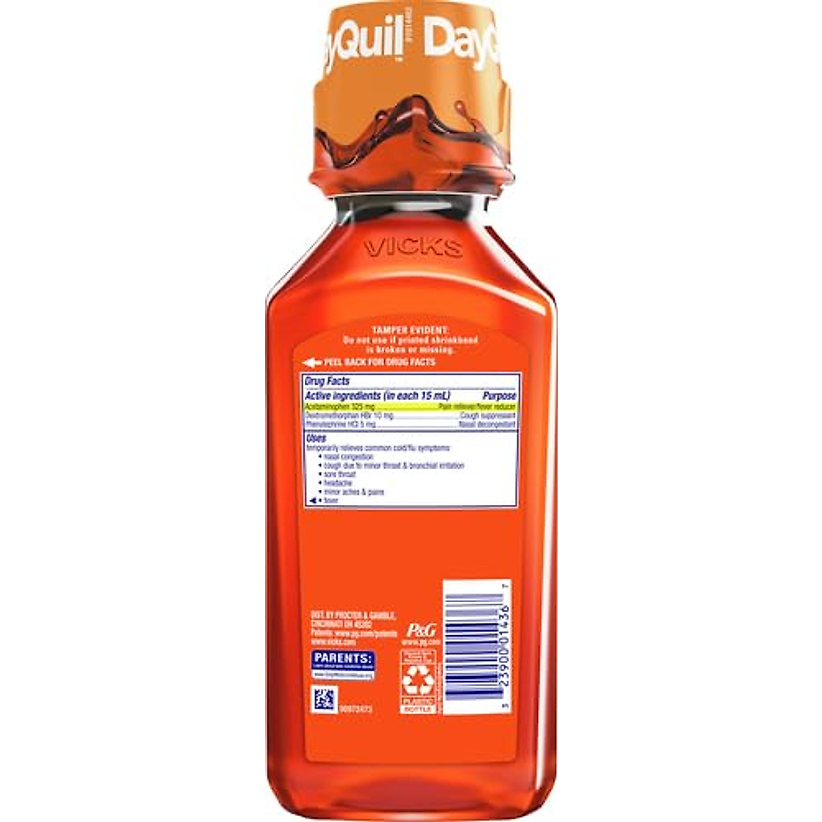 Vicks DayQuil Cough, Cold, & Flu MultiSymptom Relief, Almond, 12 Fl Oz