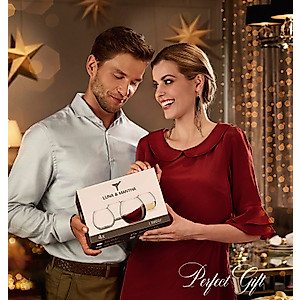 OJA Stemless Wine Glasses Set of 4, Red White no Stem Wine Glasses, Premium Crystal Wine Glass, Clear, Dishwasher Safe, Sturdy Drinking Glass, 13.5oz, Unique Gift for Anniversaries, Birthday, Wedding