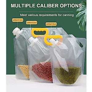 AUGEN Reusable Food Container Storage Bags, Airtight Moisture-Smell Proof Sealed Bags, Portable Transparent Dry Storage Bag With Lids For Grain Flour Juice (Pack of 4-2.5L)