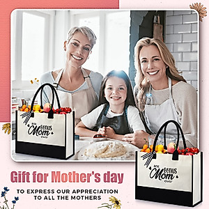 Best Bonus Mom Ever Appreciation Gifts Canvas Tote Bag Women Mother's Day Gift for Stepmom with Zipper Kitchen Reusable Grocery Bags Birthday Thank You Gift from Daughter Son Black and White