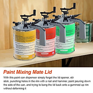 XINHNMUU 2 PCS 4L Mixing Mate Paint Lid Kit, Paint Can Pouring Spout with Better Sealing Effect, Universal Paint Shaker, for Stirring, Storing and Pouring