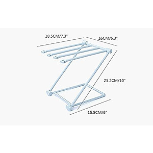 LEILIN Folding Kitchen Bathroom Towel Rack ,Towel Stand ,Rag Rack Dish Washing Cloth Draining Organizer ,Towel Shelves Sponge Holder for Kitchen (Blue)