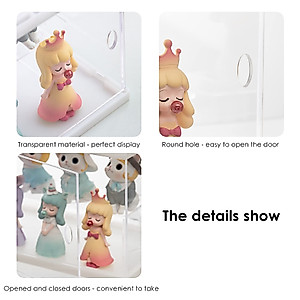 Acrylic Display Case Display Box with White Lid and White Base, Dustproof Showcase Figurines Collection Acrylic Cube for Toy Dolls Souvenirs Models(11.8 X 6.3 X 8.7 INCH)