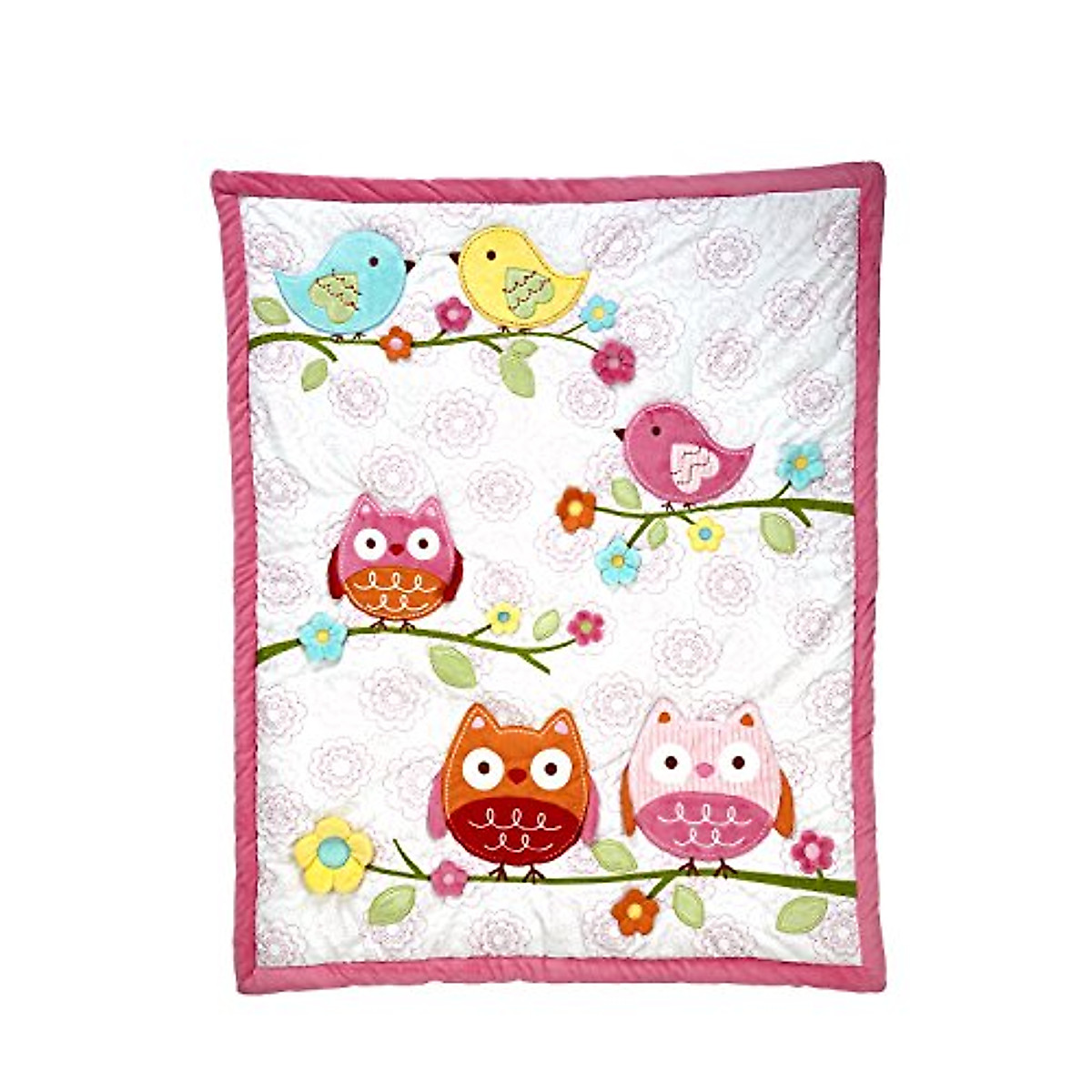 NoJo Love Birds 4 Piece Comforter Set with Diaper Stacker