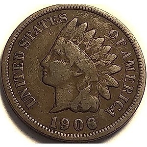 1906 P Indian Head Cent Penny Seller Very Good