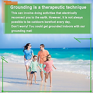 Grounding Mat, Grounding Sleep Mat Grounding Mat for Bed, 100% Conductive Carbon Leatherette Therapy mat with Cord, Grounding Sleep Mat for Earth Relieve Pain (54-71 inch)