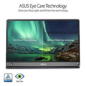 ASUS ZenScreen Touch Screen 15.6” 1080P Portable USB (MB16AMT) - Full HD (1920 x 1080), IPS, Anti-glare, Built-in Battery, Speakers, Eye Care, USB Type-C, Micro HDMI, Smart Case, 3-Year Warranty
