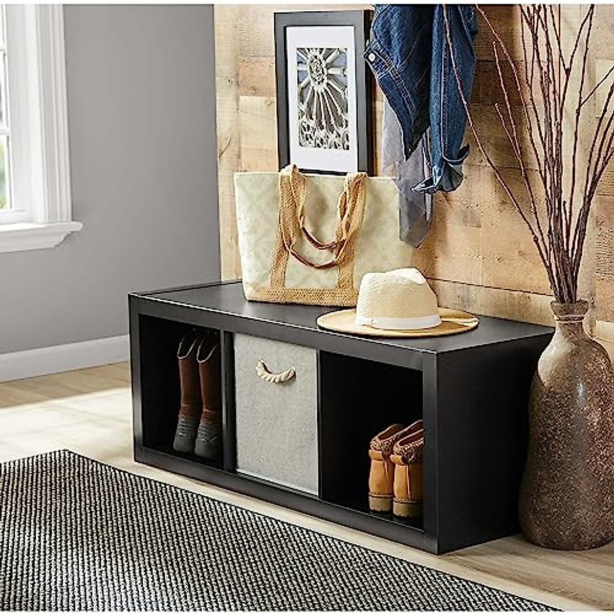 XYZTech 3-Cube Storage Organizer Shelf Standing Display Shelves 3-Tier Open Style Bookcase Cubby Bookcase Horizontal & Vertical Bookshelf, 16.42" x 15.35" x 43.35" (Style 4)