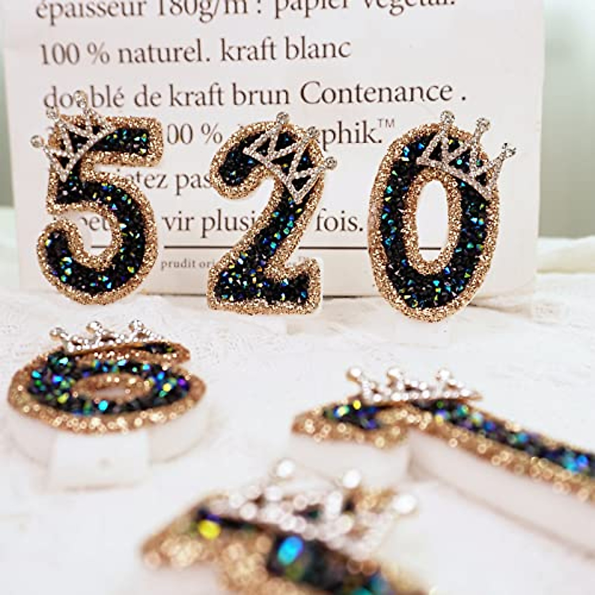 Saododku Birthday Candles for Cake, 0123456789 Number Candles for Birthday Cakes with Sparklers, 3.15" Large Cake Candles for Baby Girl/Boy Birthday, or Wedding Party Decorations(5#)