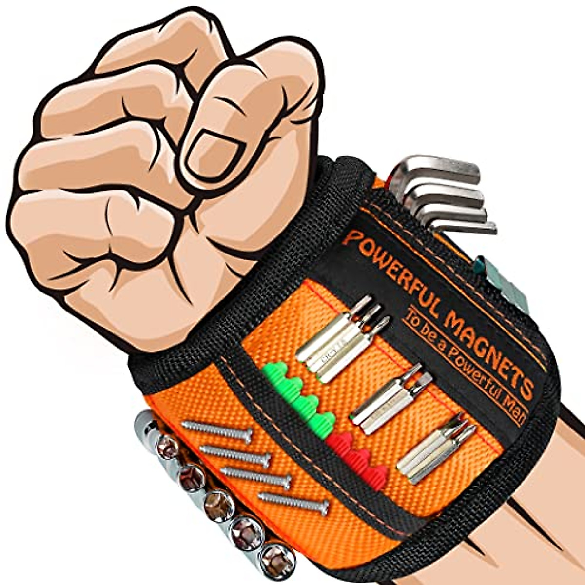 Gifts for Men Magnetic Wristband - Valentines Day Gifts for Him Husband Boyfriend Tool Belt for Holding Screws Cool Stuff Gadget Birthday Gifts for Men Who Have Everything Gift Ideas Women Carpenters
