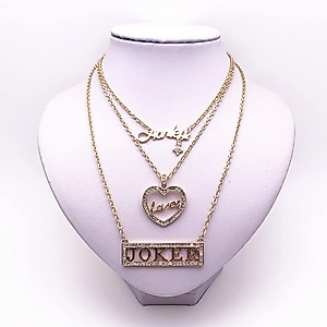 DreamWater Halloween Cosplay Three Piece Love Charm Necklace Gifts for Woman Men