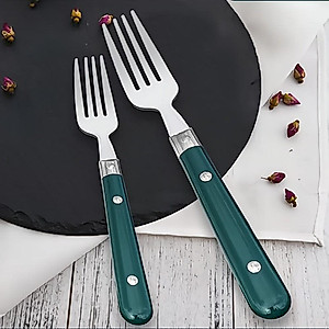 20-Piece Set-304 Thickened Stainless Steel Silverware Cutlery Set Steak Knife And Fork Spoon Dessert Tea Spoon Fruit Fork (White)