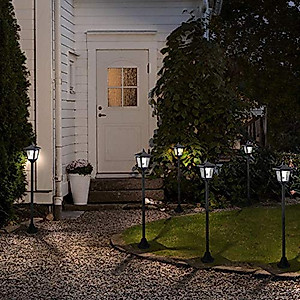 Greluna 40 Inches Mini Solar Lamp Post Lights Outdoor, Solar Powered Vintage Street Lights for Lawn, Pathway, Driveway, Front/Back Door, Pack of 2