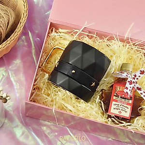 PACKGILO 1PCS Pink Gift Box 9.5x7x4 Inches, Sturdy Gift Box with Lid for Gift Packaging, Foldable Magnetic Closure Storage Boxes, Bridesmaid proposal box, Rectangle Collapsible Box