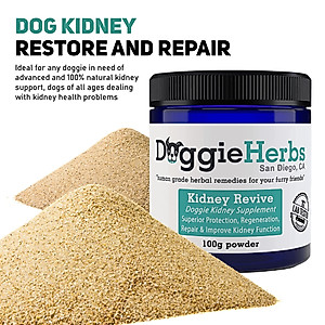 Kidney Revive - 100% Herbal Dog Kidney Health Healing Supplement for Acute and Chronic Ailments by Doggie Herbs