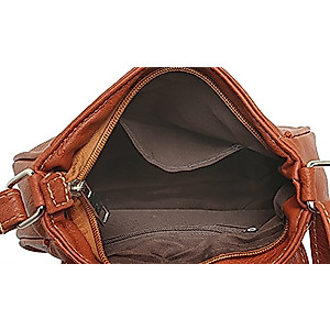 Women's PU Hollow Shoulder Bag Crossbody Bag Front Belt Messenger Bag Red