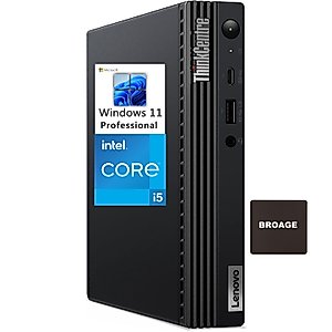 Lenovo ThinkCentre M740q Tiny 1L Business Desktop Computer, Intel Hexa-Core i5-11500T (Beat i7-10700T), 32GB DDR4 RAM, 1TB PCIe SSD, WiFi, Bluetooth 5.1, Windows 11 Pro, BROAG