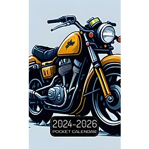 Pocket Calendar 2024-2026: Two-Year Monthly Planner for Purse , 36 Months from January 2024 to December 2026 | Motorcycle | Colorful | Icon | Comic | Anime | Illustration design