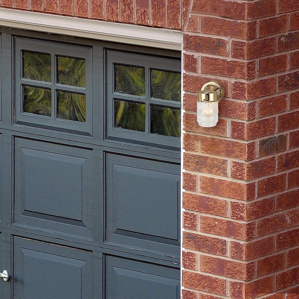 Design House 502179 Jelly Jar 1 Light Indoor/Outdoor Wall Light, Polished Brass (Pack of 2)